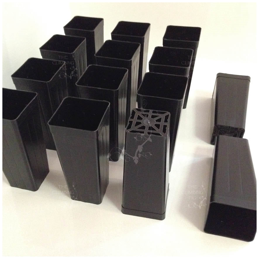 50mm Native Square BLACK Plastic Tube Pots, Deep Forestry Tubestock ...